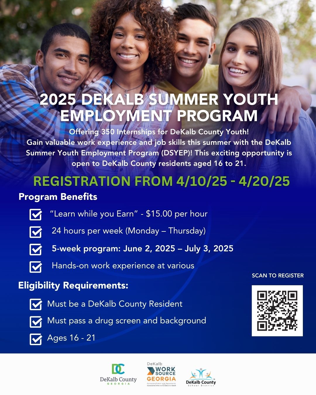 DeKalb County Announces 2025 Summer Youth Employment Program | DeKalb County GA